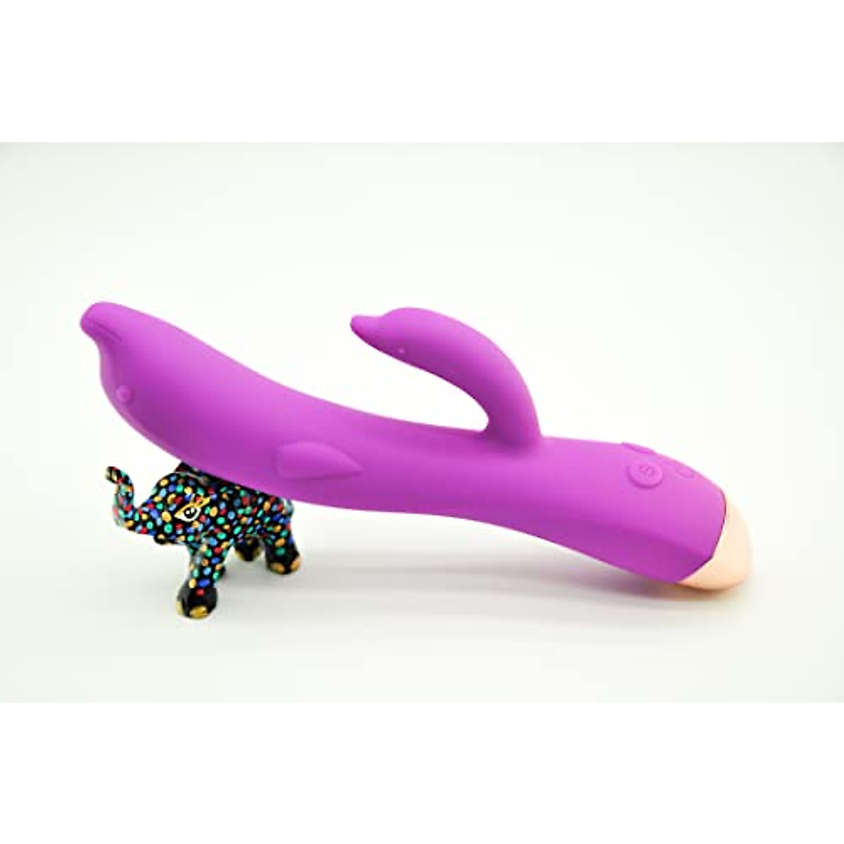 Dolphin Sucking Stick Vibrator Dildo for Women Pleasure Personal Massager G spot Rabbit Vibrator Sex Toy with 10Patterns Waterproof & Rechargeable Sex Toys Vaginal Health Purple
