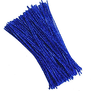 200pcs Glitter Cleaners Cleaners Chenille Stem Christmas Glitter Cleaners for DIY Art Craft Christmas Decoration (Blue)