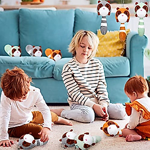 6 Pieces Raccoon Stuffed Animal Small Raccoon Plush Animal Cute Stuffed Raccoon Big Tail Raccoon Plushie Woodland Raccoon Plush Toy Soft Plush Animal Doll for Christmas Stocking Stuffers Gifts