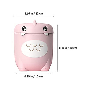 Homoyoyo Plastic Storage Bins Trash Cans Plastic Garbage Can, Cartoon Decorative Trash Can Wastebasket Paper Basket with Pressure Ring for Home Kitchen Bathroom, Trash Cans Trash Cans Car Decor