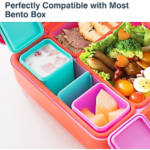 2PCS Dip Containers, Containers Compatible with Most Bento Lunch Box, 4oz Silicone Salad Dressing Container Dipping Sauce Container Dipping Sauce Cups with Lids for School Lunch Picnic Travel