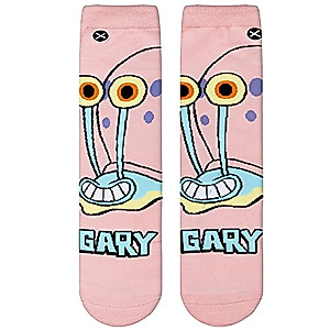 Odd Sox, Nickelodeon SpongeBob Cartoon Socks, Gary The Snail, Fun Novelty Mens Crew, Large