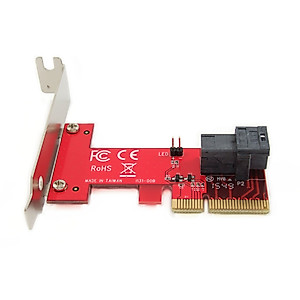 Ableconn PEXU2-131 PCI Express x4 to SFF-8643 Adapter Card for PCIe U.2 NVMe SSD - Support 2.5-inch U.2 NVMe SSD - U.2 SSD Adapter