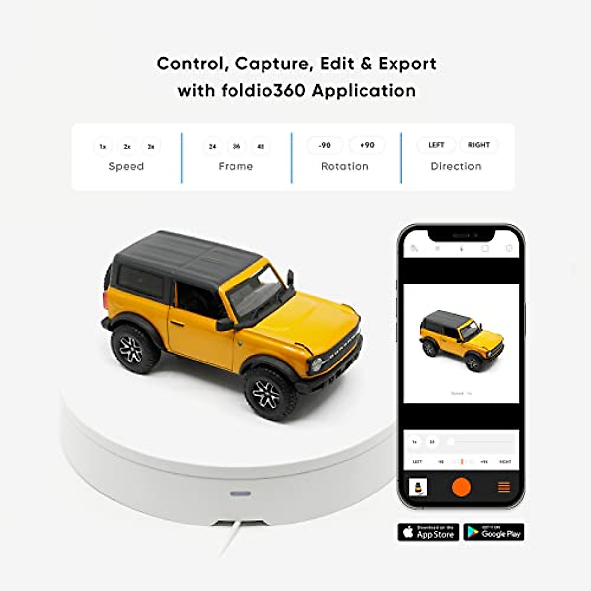 Foldio360 | Smart Photo 360 Turntable Controlled by Smartphone for Product Photography Shooting 360 Degree Image by ORANGEMONKIE