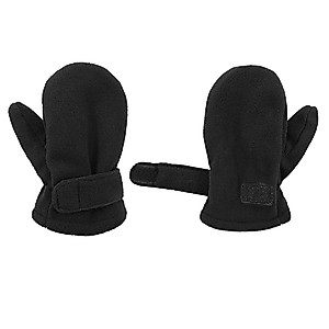 Zando Baby Mittens Winter Gloves Toddler Winter Gloves Toddler Mittens Warm Fleece Gloves for Boys Girls Kids Gloves Black & Black M