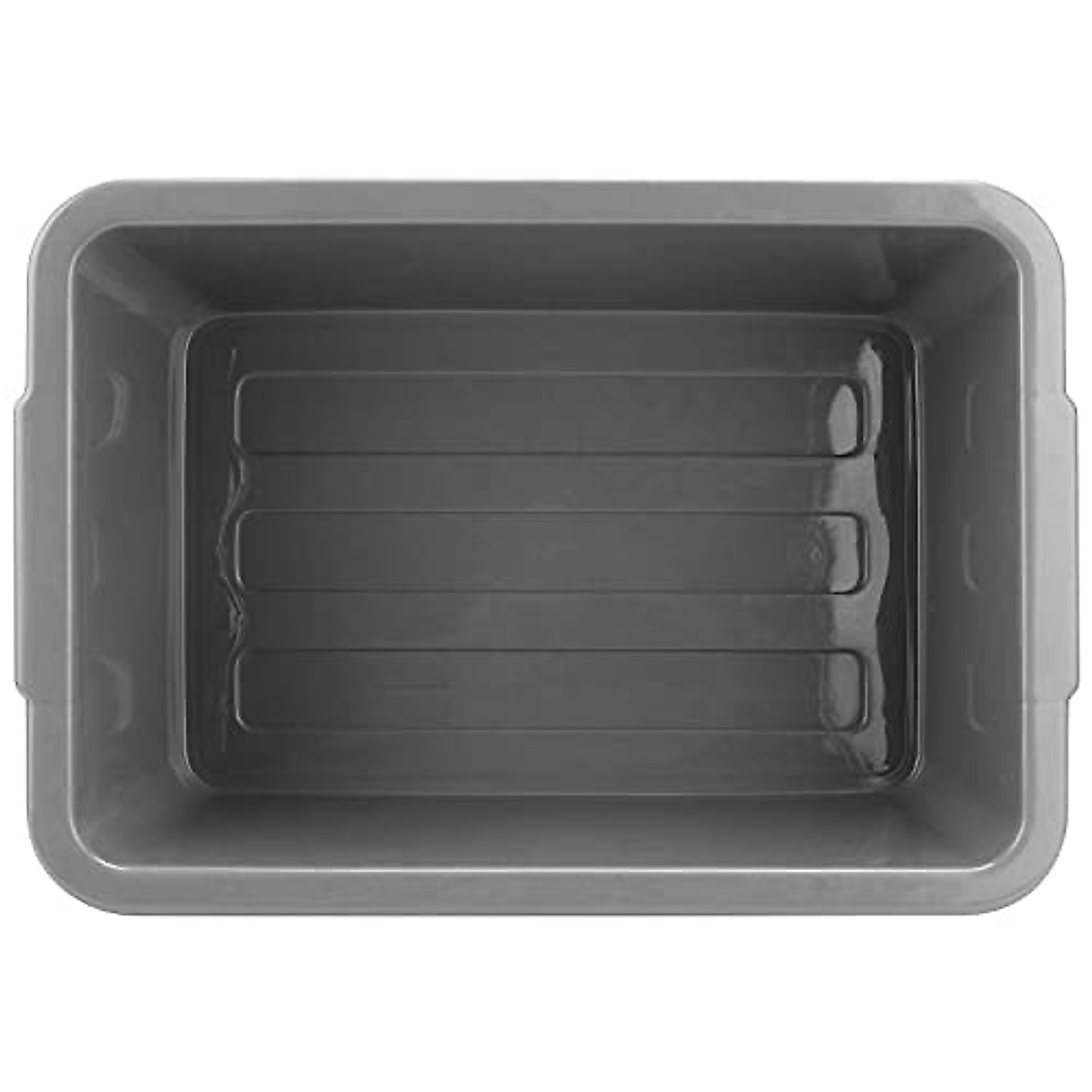 HEIHAK 4 Packs 13 L Plastic Bus Tub, Gray Commercial Bus Box Tote Box, Rectangle Utility Dish Tub for Kitchen, Restaurant, Cafeteria