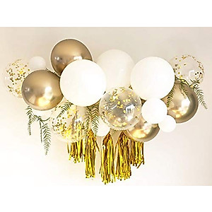 50pcs Gold Chrome Balloons 14 Inch Metallic Latex Balloons for Party, Wedding, Birthday & Bridal
