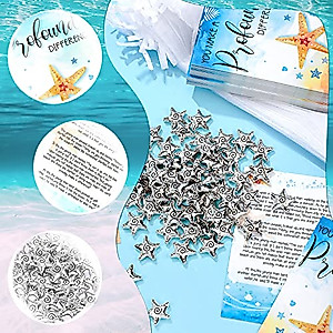 180 Pcs Starfish Story Gifts Mini Keepsake Appreciation Notecards Set Christmas Employee Appreciation Gifts Drawstring Bags and Starfish Charms for Teachers Women Men (Elegant Style)