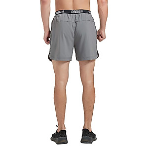GymBrave Men's 5 Inches Athletic Running Shorts Lightweight Quick Dry Workout Training Short with Zip Pockets