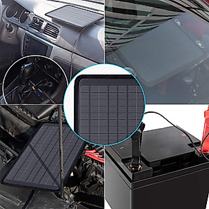 Renogy 5W Solar Trickle Charger Portable Battery Maintainer with Lighter Plug/Alligator Clips/Battery Cables for Car Boat Marine Motorcycles Truck