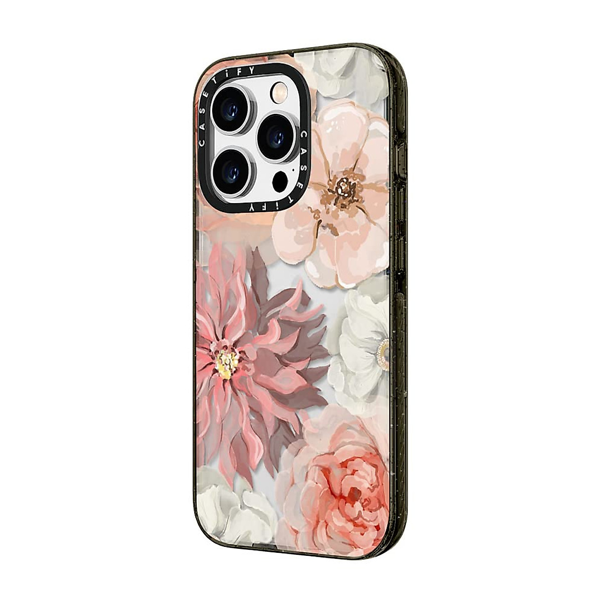 CASETiFY Impact iPhone 14 Pro Max Case [4X Military Grade Drop Tested / 8.2ft Drop Protection] - Pretty Blush - Glossy Black