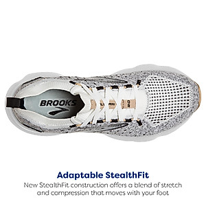 Brooks Women’s Glycerin StealthFit 20 Neutral Running Shoe - White/Black/Cream - 9.5 Medium