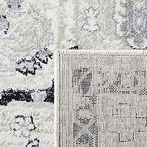 SAFAVIEH Brentwood Collection 4' x 6' Ivory/Black BNT852A Medallion Distressed Non-Shedding Entryway Living Room Foyer Bedroom Accent Rug