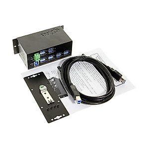 12-Port USB 3.2 Gen1 w/15KV ESD Surge Protection DIN Rail Mount