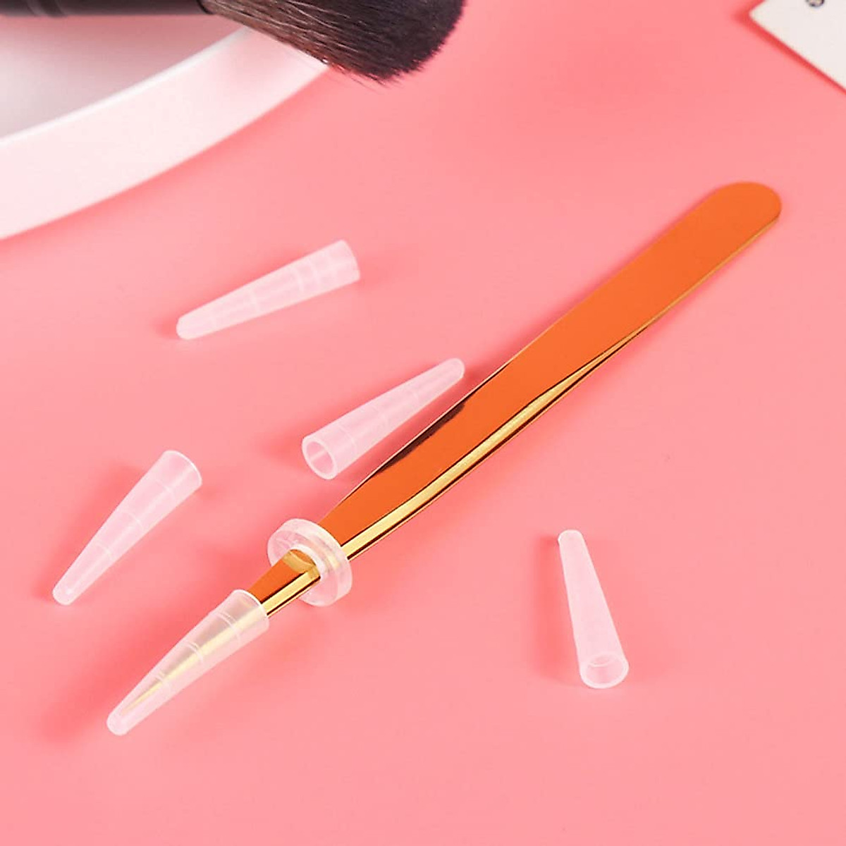 50pcs Tweezer Covers Transparent Tweezer Tip Covers Silicone Grafting Eyelashes Tips Covers Transparent Tweezer Point Protectors