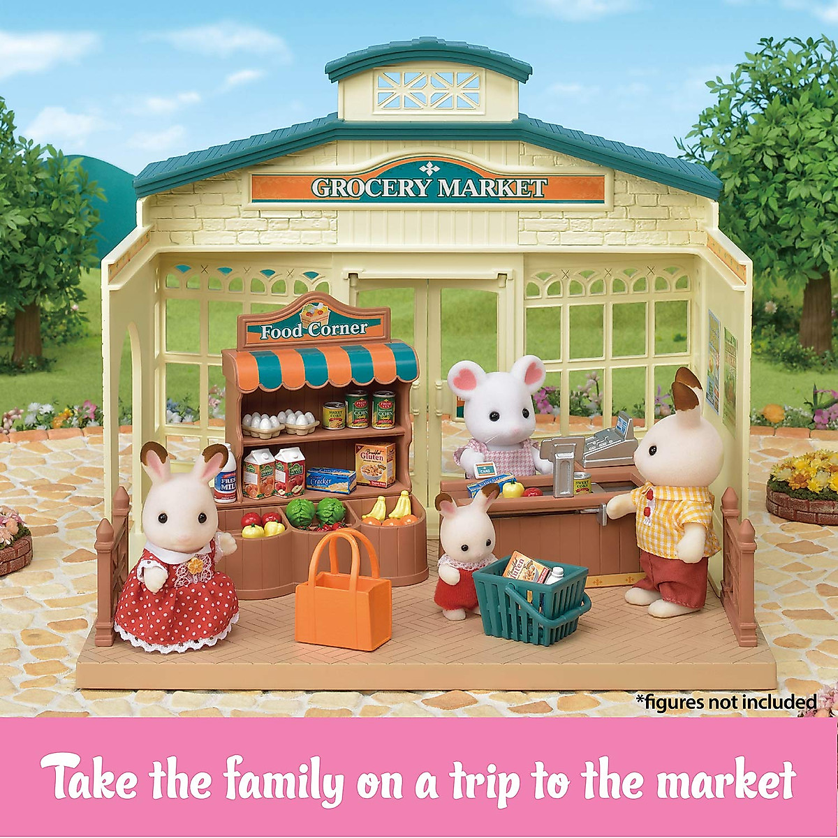 Calico Critters Grocery Market - Shop, Play, and Let Creativity Bloom!, Cream & Brown