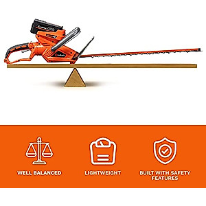 Redback 40V Hedge Trimmer Cordless Bush Trimmer with 1300 RPM Maneuverable 40V Battery Operated Hedge Trimmer Gardening Tools for Cutting and Pruning Shrubs W/ 2Ah Battery Charger