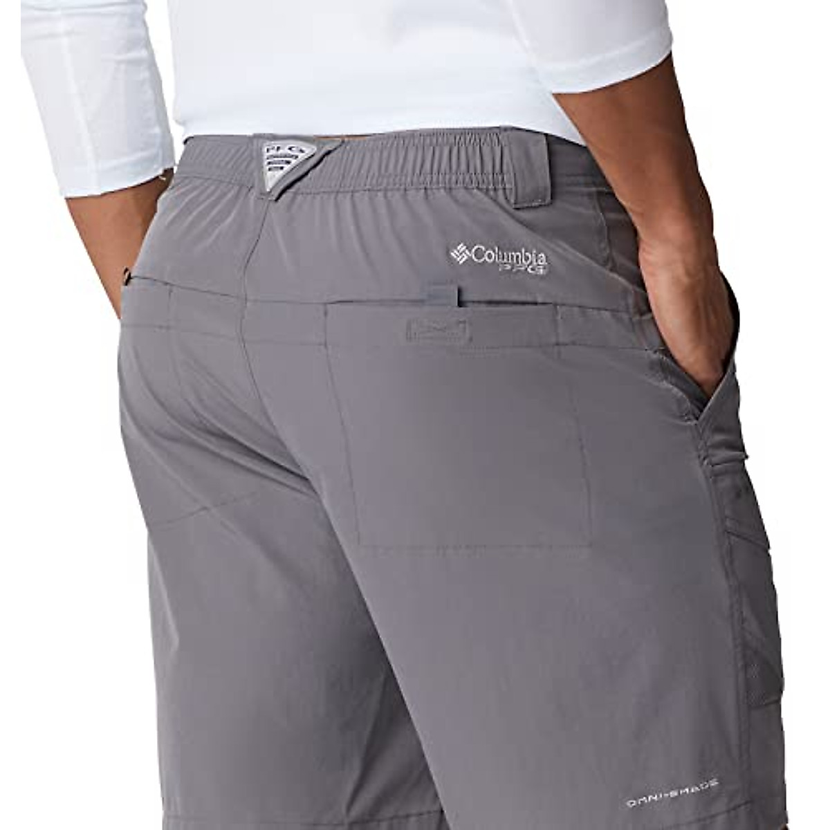 Columbia Men’s Permit III Shorts, Sun Protection, City Grey, Large