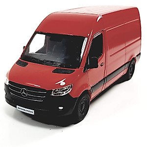 KiNSMART 2019 Mercedes-Benz Sprinter Cargo Van Fire Engine Red 1:48 O Scale Die Cast Metal Model Toy Car w/ Pullback Action