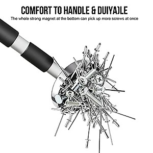 JOYFUL&HOPEFUL Magnetic Pickup Tool, Heavy Duty Telescopic Magnet Stick for Nails Nuts Screws Bolts in Yard and Garage, 40LB Magnet from 16inch to 32inch