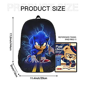 pusakon 17 Inch Cartoon Anime Backpack 3 PCS Replaceable Pattern Casual Backpacks Multifunction Travel Daypack