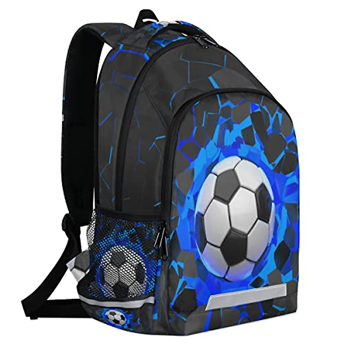 OMFUNS Sport Football Ball School Backpack for Girl Boy Teen Soccer Sport Student Bookbag for Elementary Primary Junior School Bags College Travel Daypack Laptop Backpack for Men Women