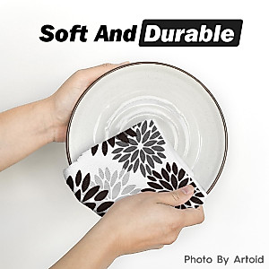 Artoid Mode Black Stripes Home Sweet Home Boho Halloween Kitchen Towels Dish Towels, 18x26 Inch Seasonal Decoration Hand Towels Set of 4