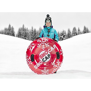 Poolmaster SNO Cap Inflatable Snow Tube and Snow Sled with Handles