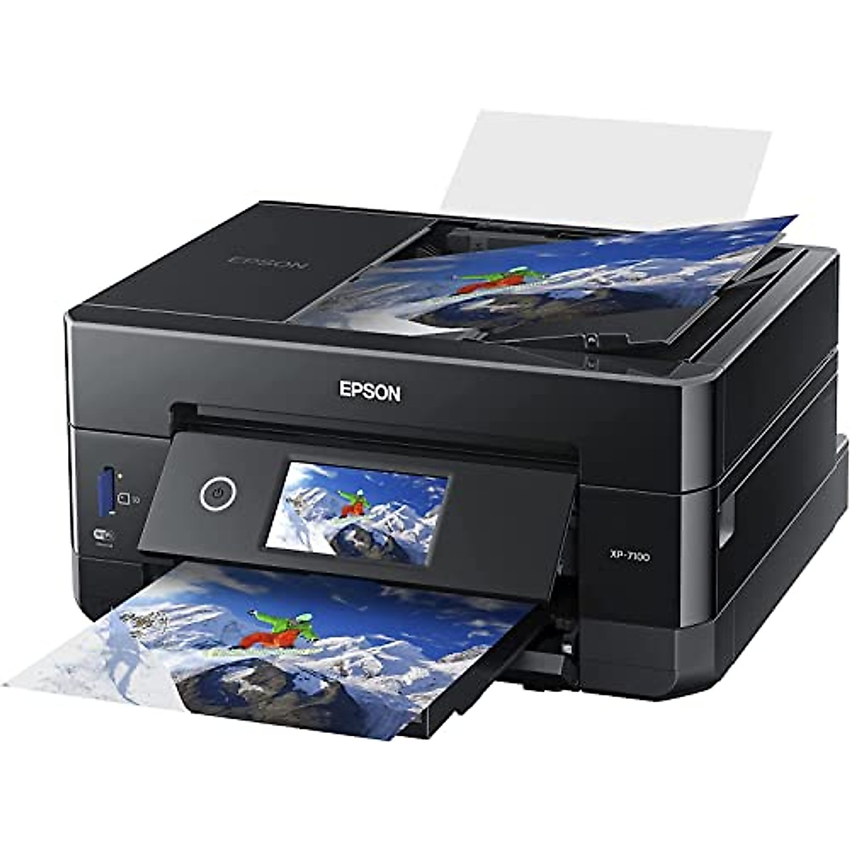 Epson Expression Premium XP-7100 All-in-One Color Inkjet Printer, Black - Print Scan Copy - 15 ppm, 5760 x 1440 dpi, Auto 2-Sided Printing, 30-Page ADF, Card Slot, Printable CD/DVD
