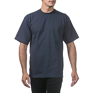 Pro Club Men's Heavyweight Cotton Short Sleeve Crew Neck T-Shirt, Navy, X-Large