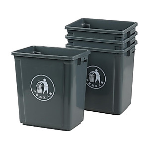 Cand 4-Pack 10 L Plastic Trash Can Wastebasket, Small Kitchen Garbage Can, Grey