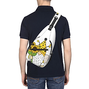 SUPLUCHOM Sling Bag Sunflower Gnomes Bee Farmhouse Hiking Daypack Crossbody Shoulder Backpack Travel Chest Pack for Men Women