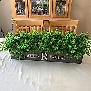 THE BLOOM TIMES Artificial Boxwood (Pack of 6), Artificial Greenery Stems Fake Outdoor Plants UV Resistant for Farmhouse Home Garden Wedding Indoor Outside Decor in Bulk Wholesale