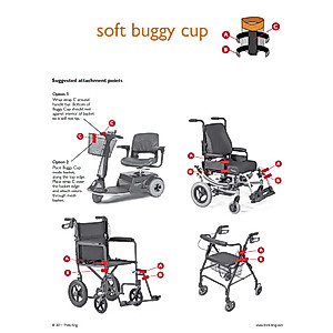 Think King Soft Buggy Cup for Stroller, Wheelchair, Rollator, Walker, Black/Silver