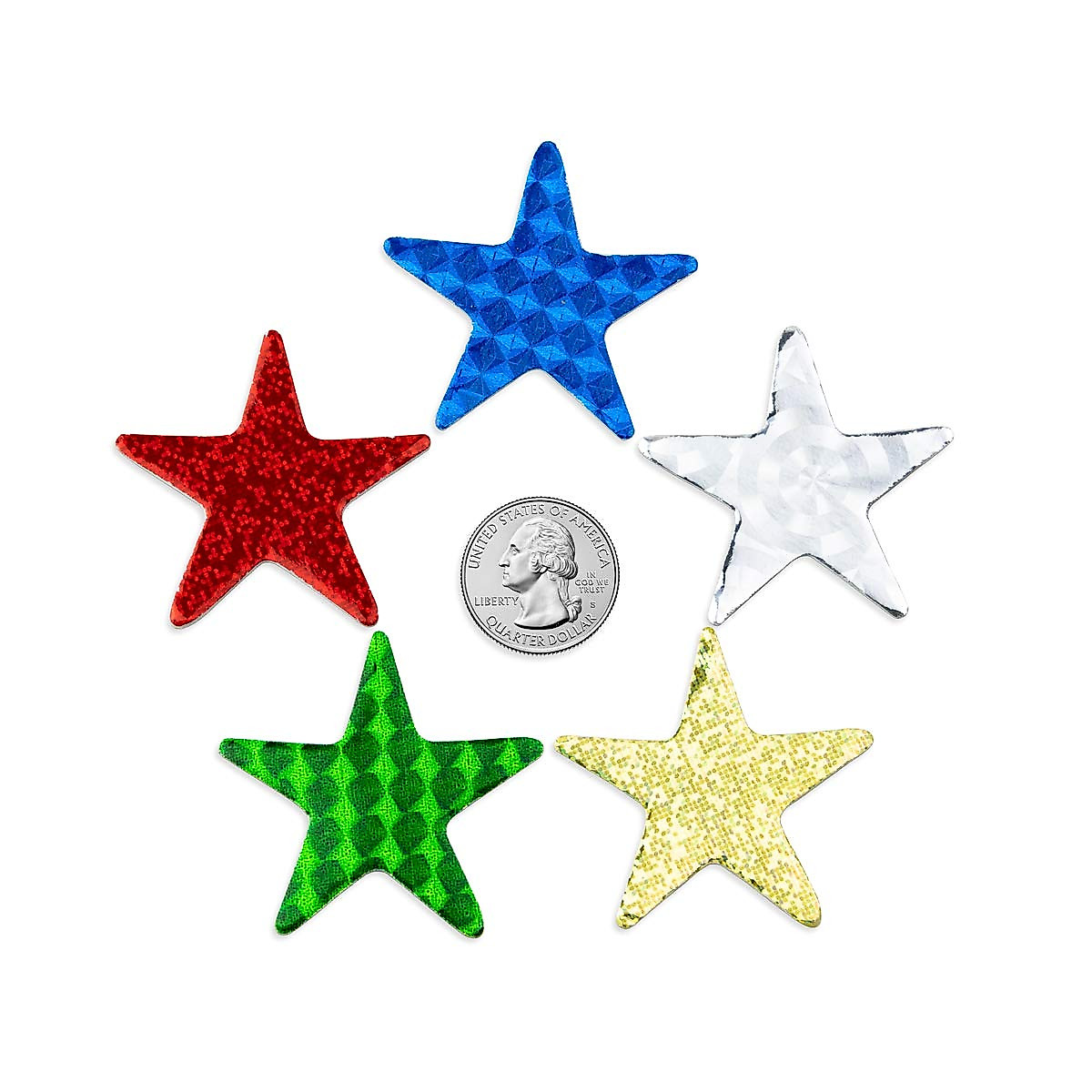 Hygloss Products Holographic Shape Cut-Outs, Sparkly Card Stock Stars in Assorted Designs and Colors, 2-Inch, 30 Per Pack
