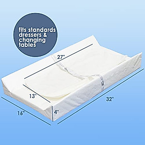 Truwelby Contoured Diaper Changing Pad with 3 Pack Ultra Soft Plush Liners, Baby Changing Pad Cover Waterproof Hypoallergenic Washable