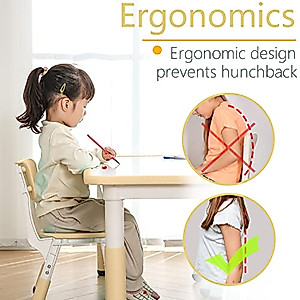 Tigasy Kids Adjustable Table and 4 Chairs Set,Toddler Table and Chairs for Ages 2-12,Upgrade Graffiti Desktop,Max 350lbs.