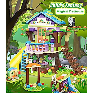 Friends Tree House Hair Salon Building Kit, Treehouse Hairdressing Building Blocks Sets with Storage Box, Creative Learning Roleplay Christmas Birthday Gift for Girls 6-12 Years (1193 Pieces)