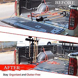 Trailer Racks for Lawn Equipment, Trailer Tool Rack Shovel Holder for Shovels, Rakes, Hoes, Landscape Hand Tool Rack for Open Trailers, Lawncare Trailer Accessories, with 6 Tool Holes&Rubber Grommets