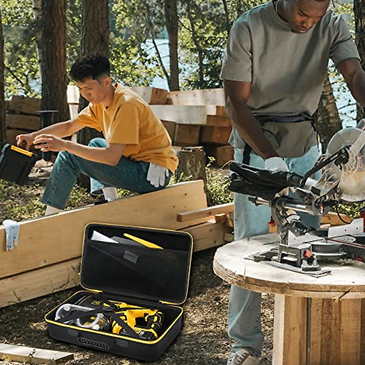 khanka Hard Storage Case Replacement for DEWALT 20V MAX XR Reciprocating Saw (DCS367B / DCS387B), 20V Max XR Rotary Hammer Drill (DCH133B / DCH263B), Case Only