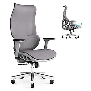 JOYFLY Big and Tall Office Chair, 450 lbs Ergonomic Office Chair for Heavy Duty with Lumbar Support & 3D Armrests, Home Office Desk Chairs with Extra Wide Seat, High Back Executive Chair,Adults,Grey