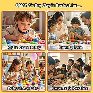 Modeling Clay Kit - 50 Colors Air Dry Ultra Light Magic Clay, Safe and Nontoxic, Great Gift for Kids Age 3-12 Year Old