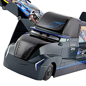 Disney Pixar Cars Jackson Storm Launching Hauler, Miniature Racecar Carrier Toys For Racing Play, Small, Portable, Collectible Automobile Toys Based on Cars Movies, Toys for Kids Age 3 and Up