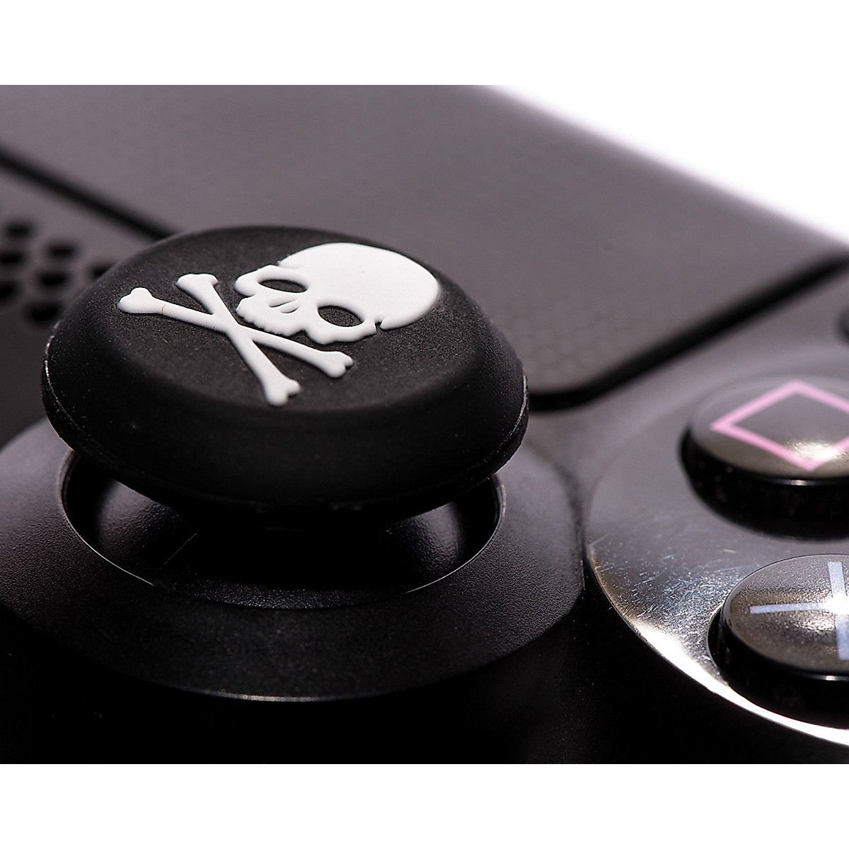 Silicone Thumb Stick Grip Cap Joystick Thumbsticks Caps Cover for PS4 Xbox One PS3 Xbox 360 PS2 Game Controllers - 4 x White Skull