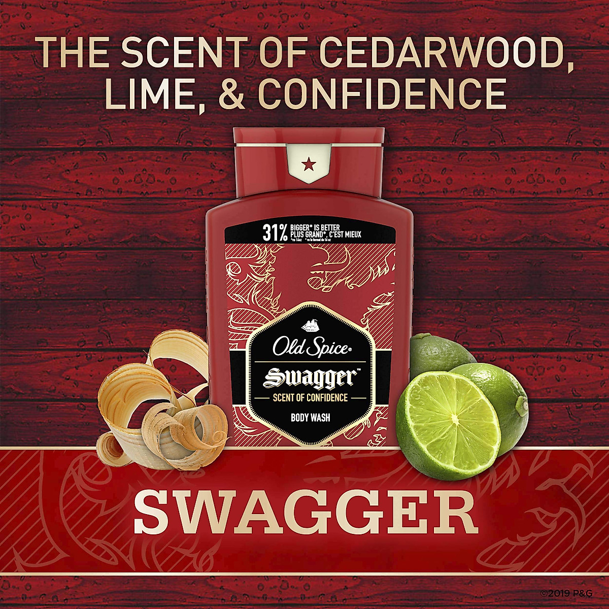 Old Spice Body Wash for Men, Swagger Scent of Confidence, 21 Fl Oz (Pack Of 4)