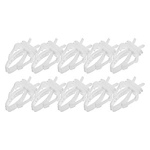 STOBOK 10Pcs Birds Food Holder, Parrot Fruit Vegtable Clips, Plastic Feeder Clamps, Bird Cage Accessories for Budgie Parakeet Cockatiel Conure (White)