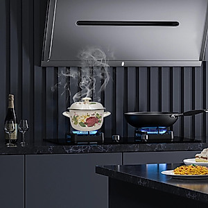 Enamel Pot 12x7 Inch Non- Stick Enamel Stock Pot with Lid and Handles Retro Flower Soup Pot Thicken Enamel Cookware for Home Kitchen Restaurant Pasta Milk Soup L Enamel Stock Pot Soup Pot Pasta Pan