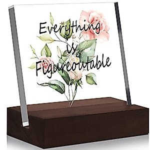 Inspirational Gifts for Women Men Office Decor for Women Encouragement Cheer Motivational Quote Desk Decorations Gifts for Women Friend Coworker Employee Home Decoration with Wooden Stand