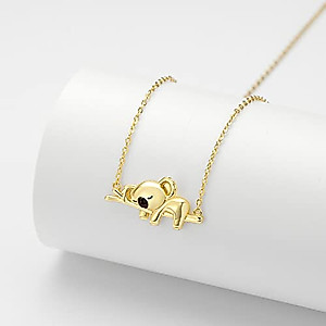 Starsinsky 18K Gold Koala Necklace - Cute Animal Koala Bear Jewelry Gifts for Women Girls Animal Lovers Stocking Stuffers-16+2Inch