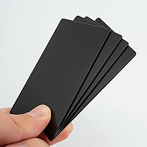StayMax Anodized Aluminum Business Cards Blanks Metal Engraving Sheets Aluminum Blanks 10 Pack (Black)